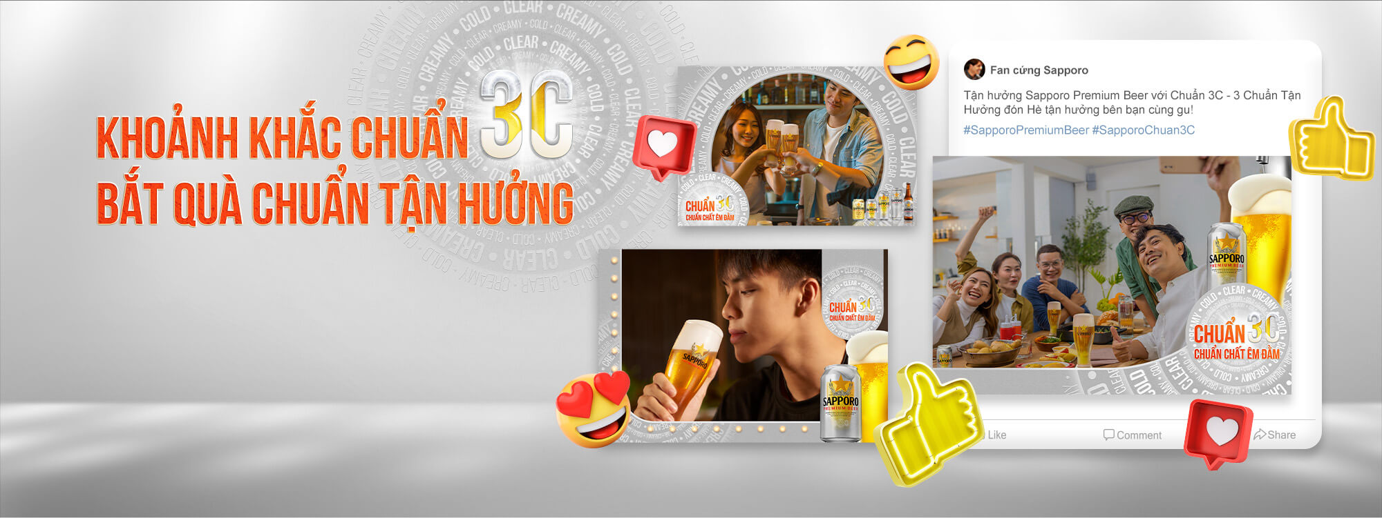 KHOẢNH KHẮC CHUẨN 3C, BẮT QUÀ CHUẨN TẬN HƯỞNG | Sapporo 3C Town | Tìm hiểu ngay 3 Chuẩn Tận ...